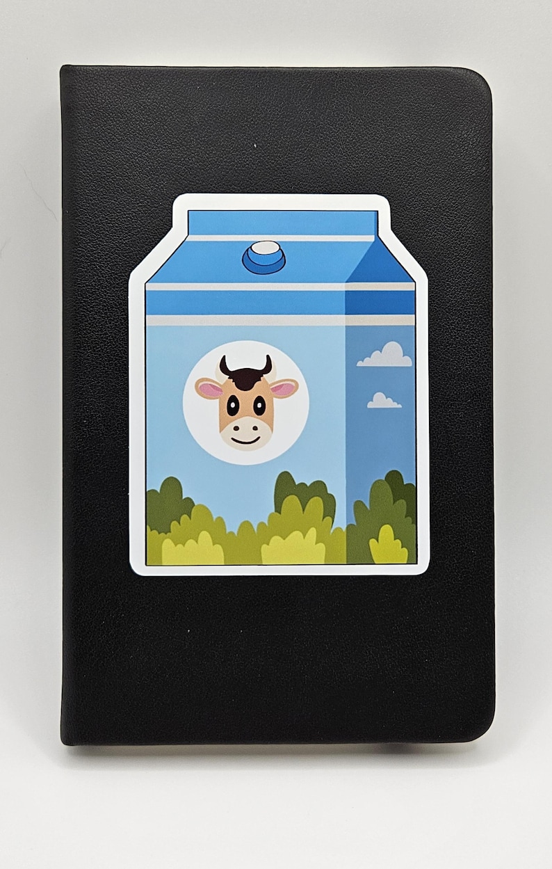 Kawaii Cow Milk Carton Sticker – Cute Cow Sticker – Laptop, Planner ...