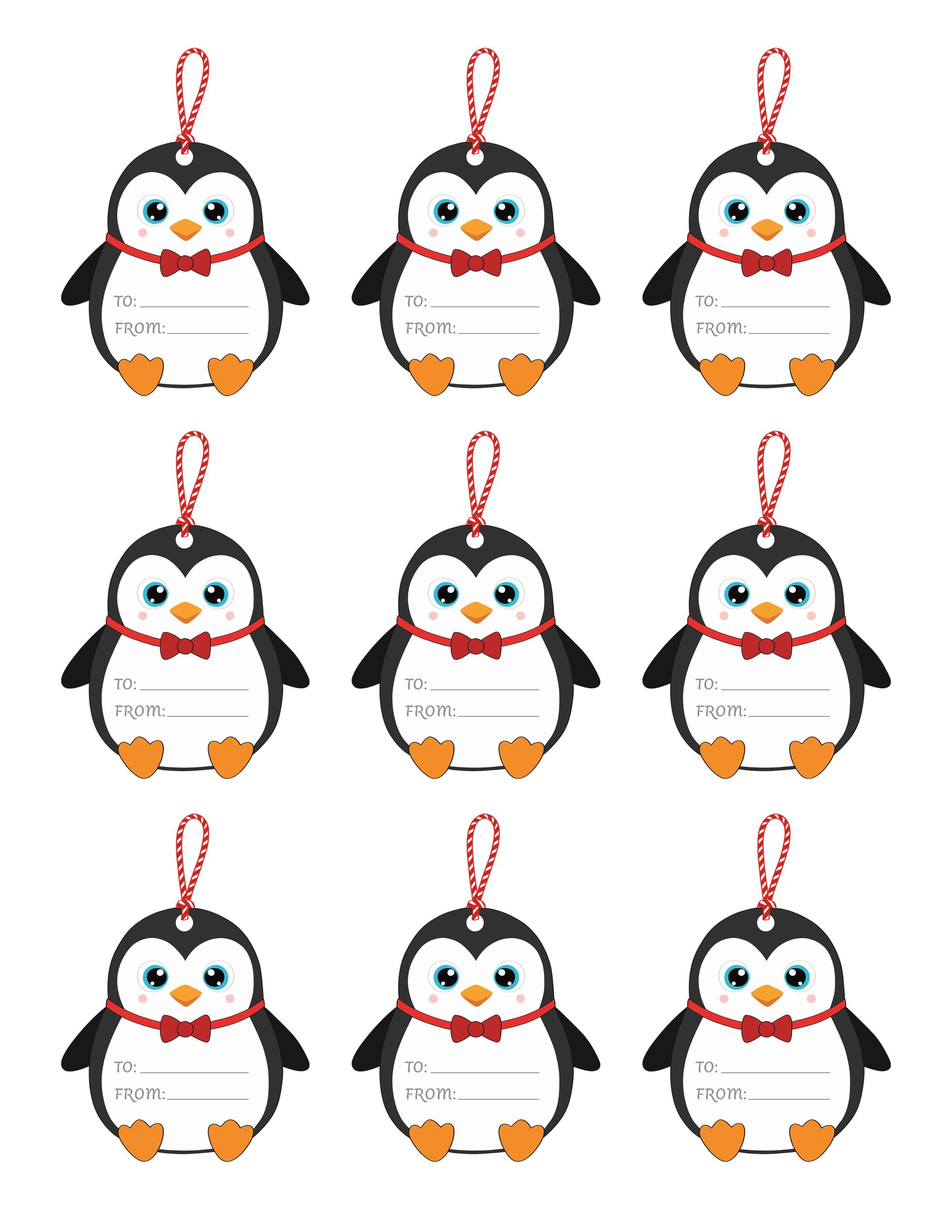 Printable Penguin Gift Tags – Cute Christmas Gift Labels – Holiday to ...