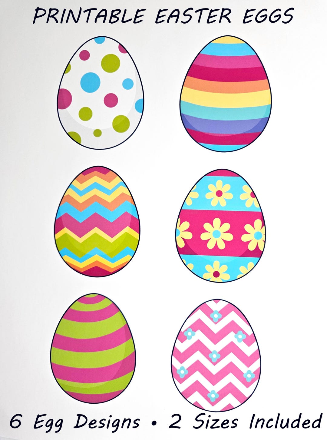 Kawaii Easter Egg Printable – Easter Egg Cutouts Printable, Easter ...