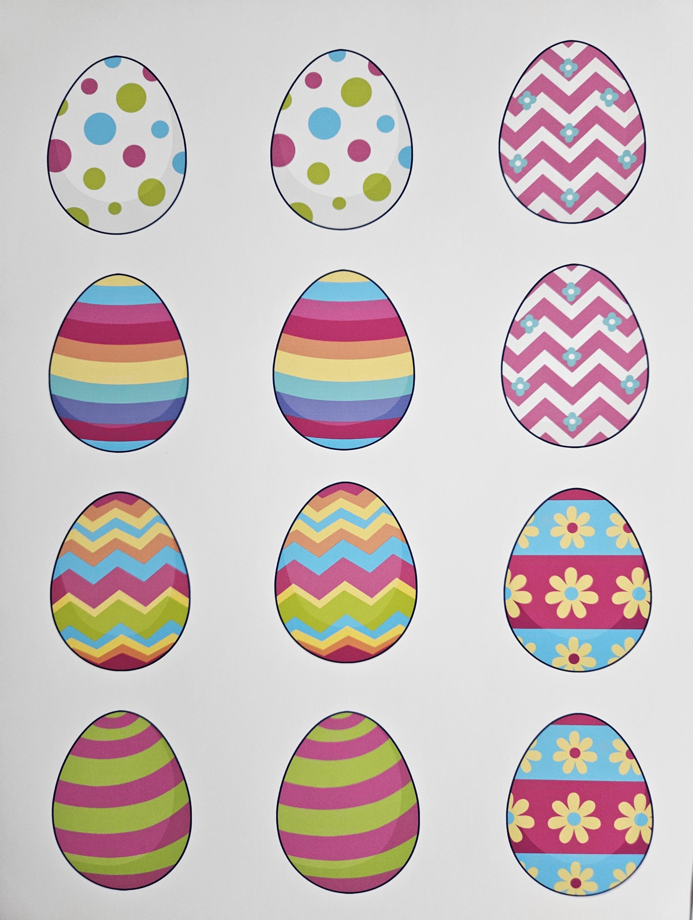 Kawaii Easter Egg Printable – Easter Egg Cutouts Printable, Easter ...