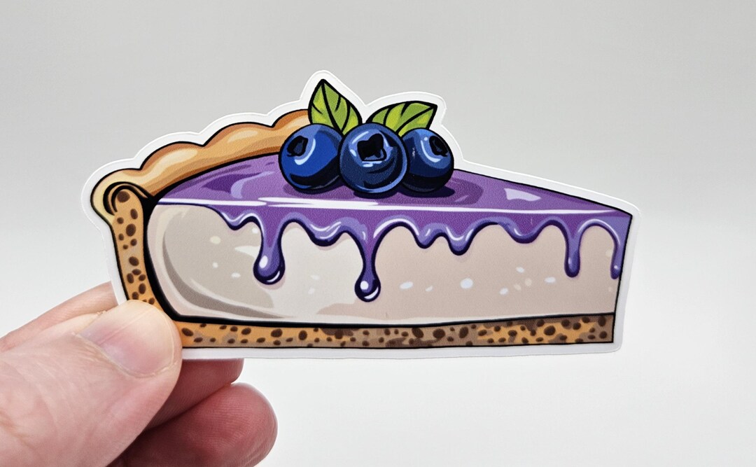 Blueberry Cheesecake Sticker – Cute Dessert Slice – Kawaii Bakery Treat ...