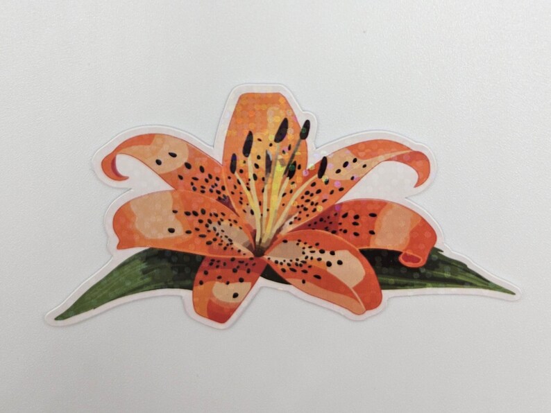 Orange Tiger Lily Flower Sticker – Orange Lily Sticker – Botanical ...
