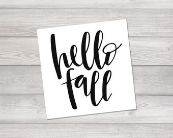 Hello Fall Decal | Etsy