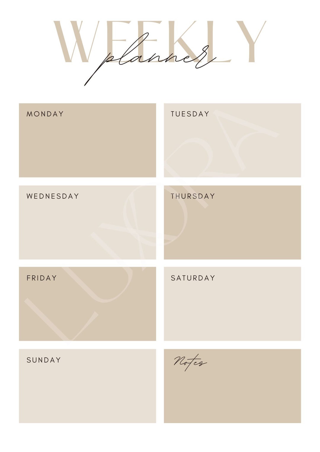 Weekly Planner Planner Weekly Monday Tuesday Wednesday Thursday Friday ...