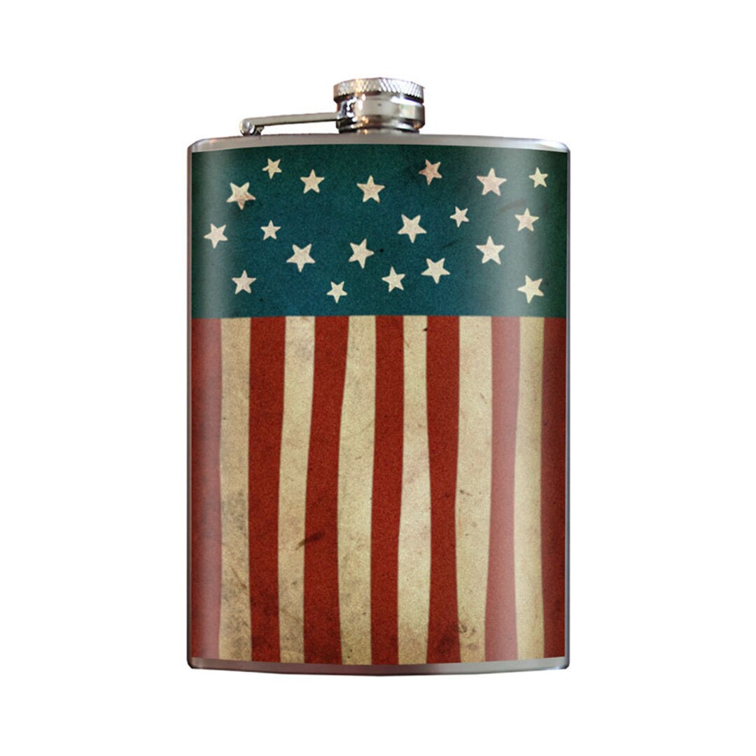 8 Oz. Liquor Flask, Old Glory Liquor, Drinkware, American, Usa, Patriot ...