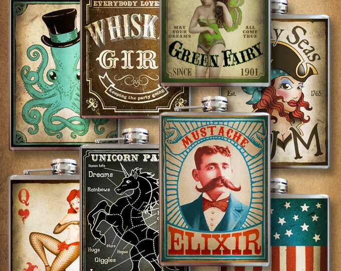 Deadly Seas Rum Pirate Wench Travel Flask 8oz Stainless - Etsy