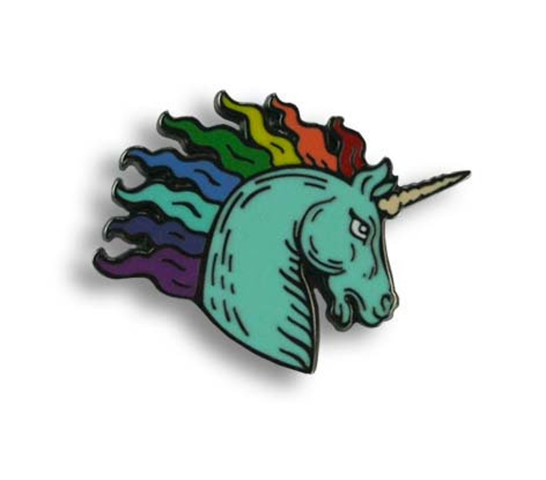Rainbow Unicorn Enamel Pin - Etsy