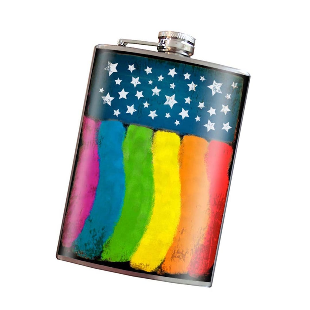 8 Oz. Liquor Flask, Pride Flag - Etsy