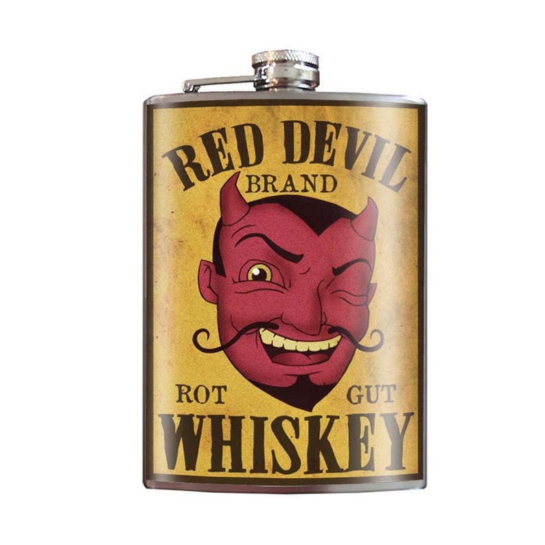 Red Devil Whiskey 8oz Stainless Steel Flask Comes in a - Etsy