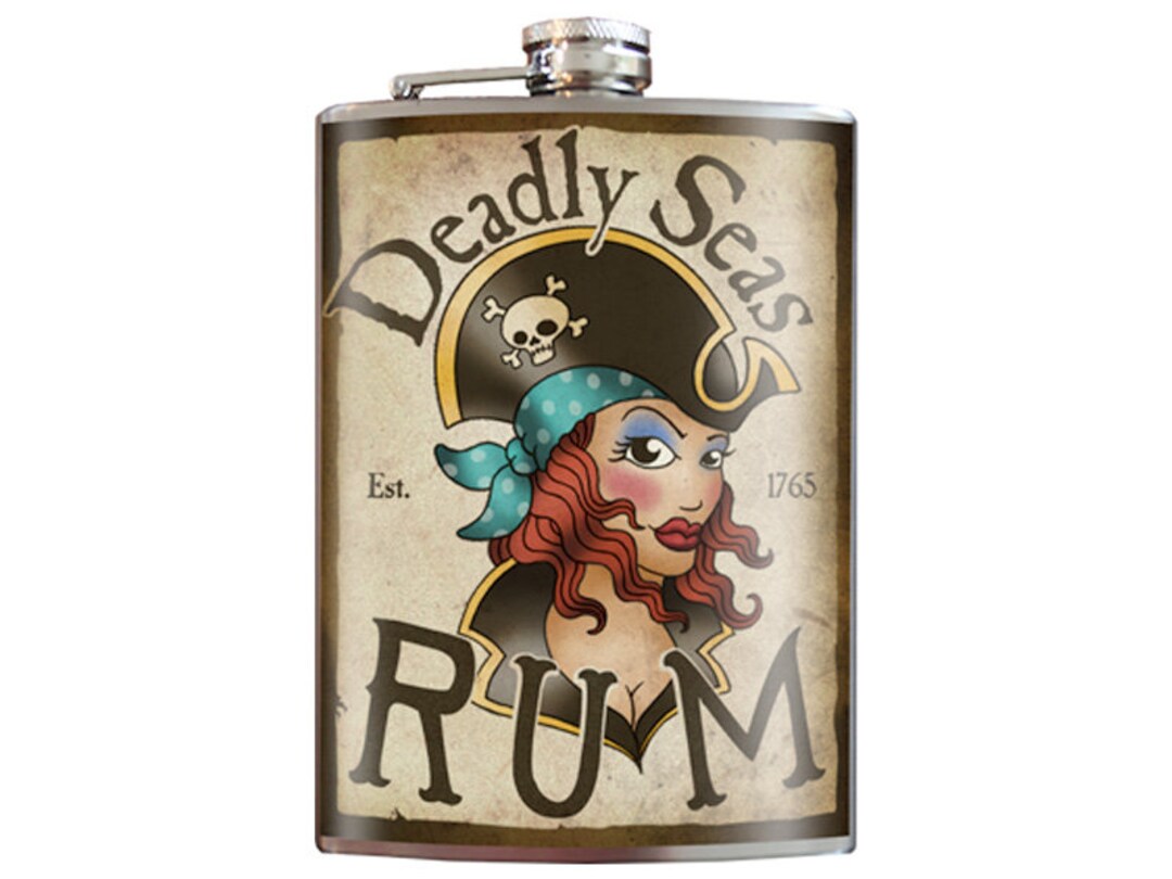 SALE LAST CALL 8 Oz. Liquor Flask, Deadly Seas Rum - Etsy