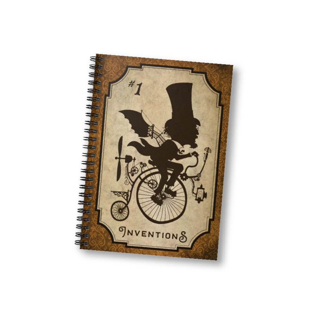 Spiral Notebook: the Inventor steampunk Last Call - Etsy