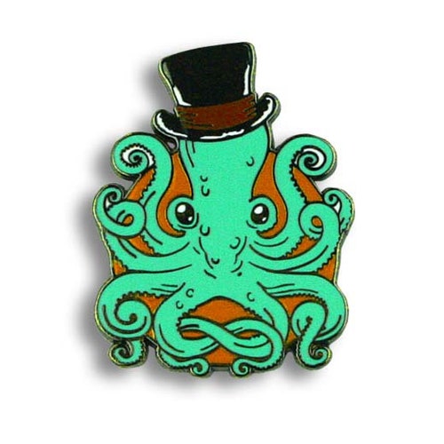 Octopus Enamel Pin DJ Party Animal - Etsy