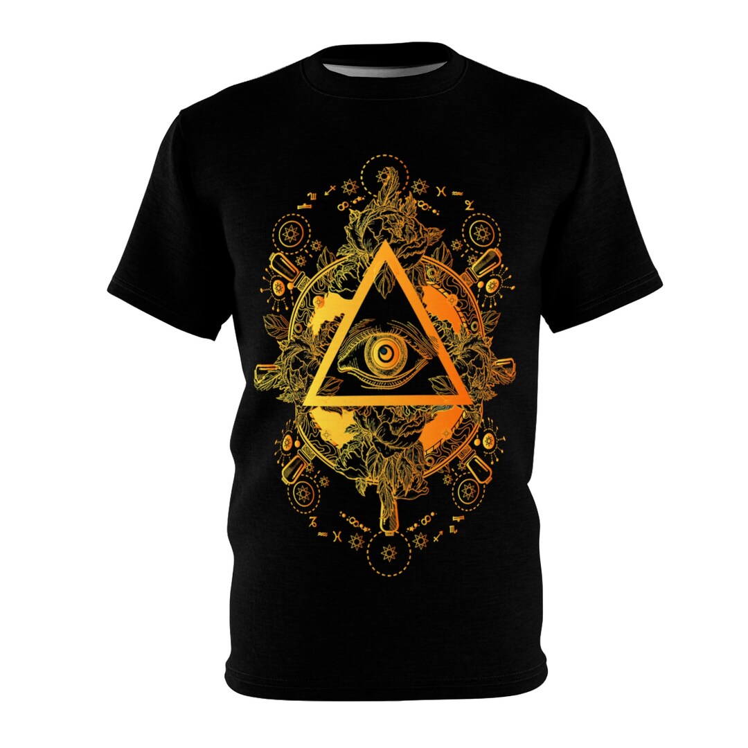 Unisex Tshirt Cut Sew Tee Seeing Eye Print Freemason Symbol Shirt ...
