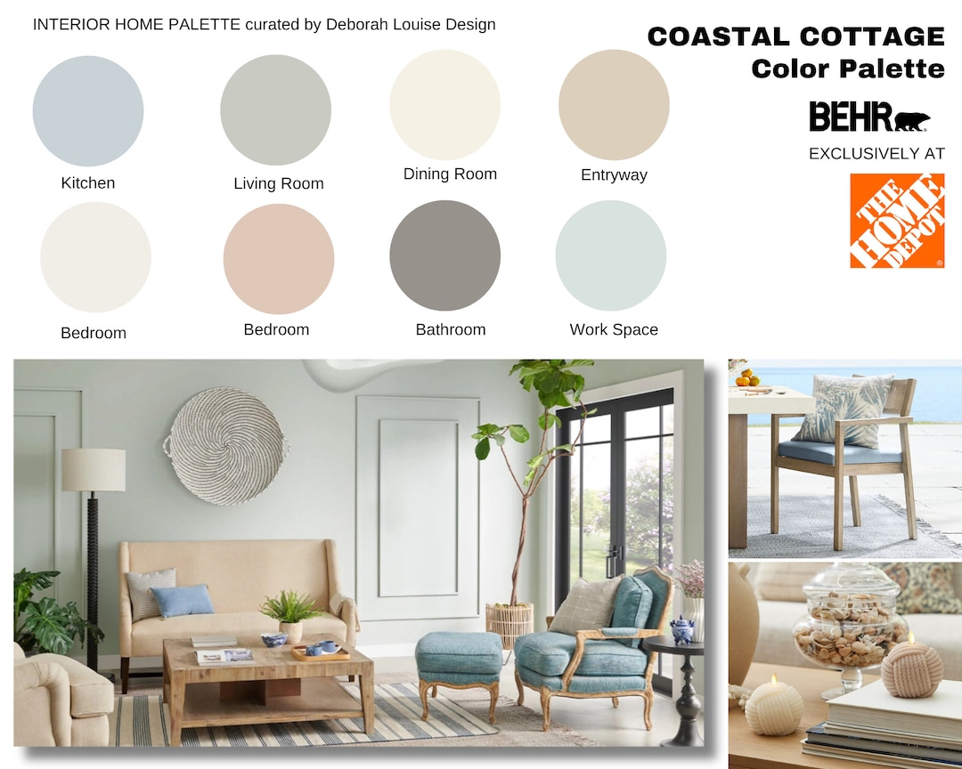 Costal Cottage Behr Paint Color Scheme | Prepackaged Professional ...
