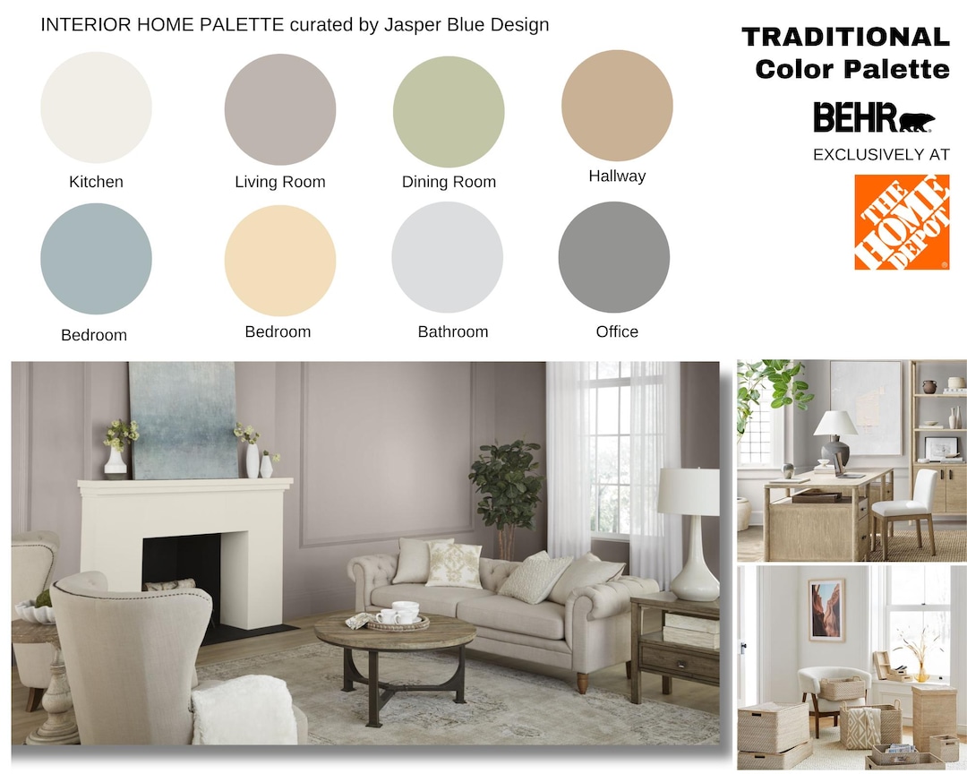 Traditional Behr Paint Color Scheme | Prepackaged Professional Interior ...