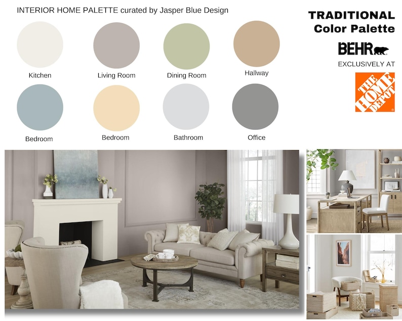 Traditional Behr Paint Color Scheme | Prepackaged Professional Interior ...
