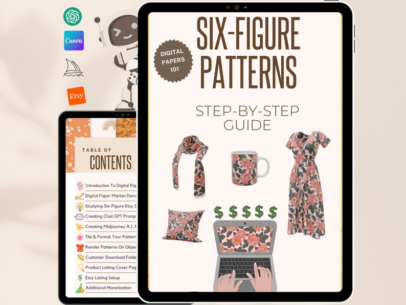 Ebook | How to Create & Sell A.I. Digital Paper on Etsy | Seamless ...