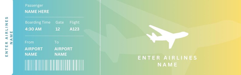Fully Customizable Boarding Pass Template - Etsy