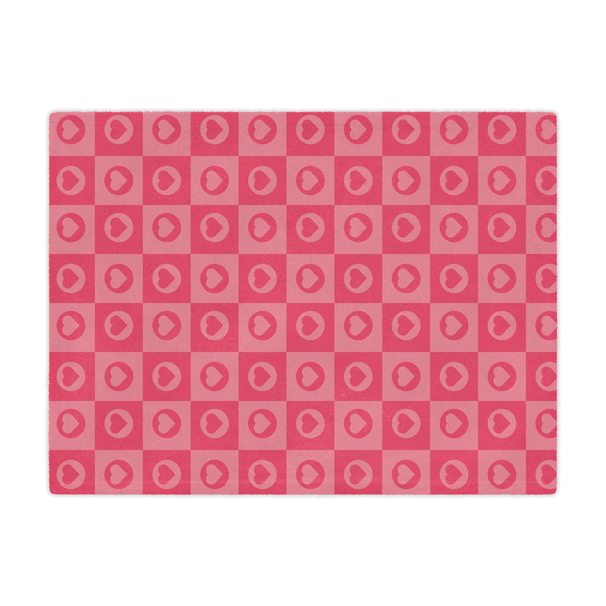 Cute Pink Checkerboard Hearts Pattern Microfiber Blanket - Etsy