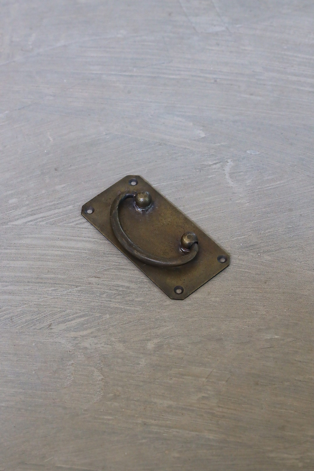 Large Rectangular Crescent Handle Handcrafted Solid Cast Brass Drawer ...