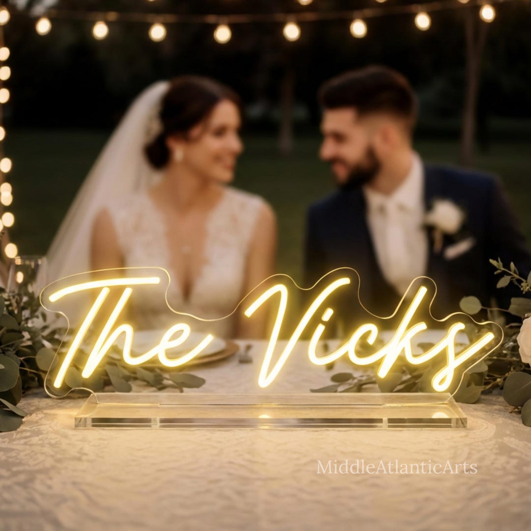 Romantic Wedding Table Neon Sign; LED Table Decor for Reception ...