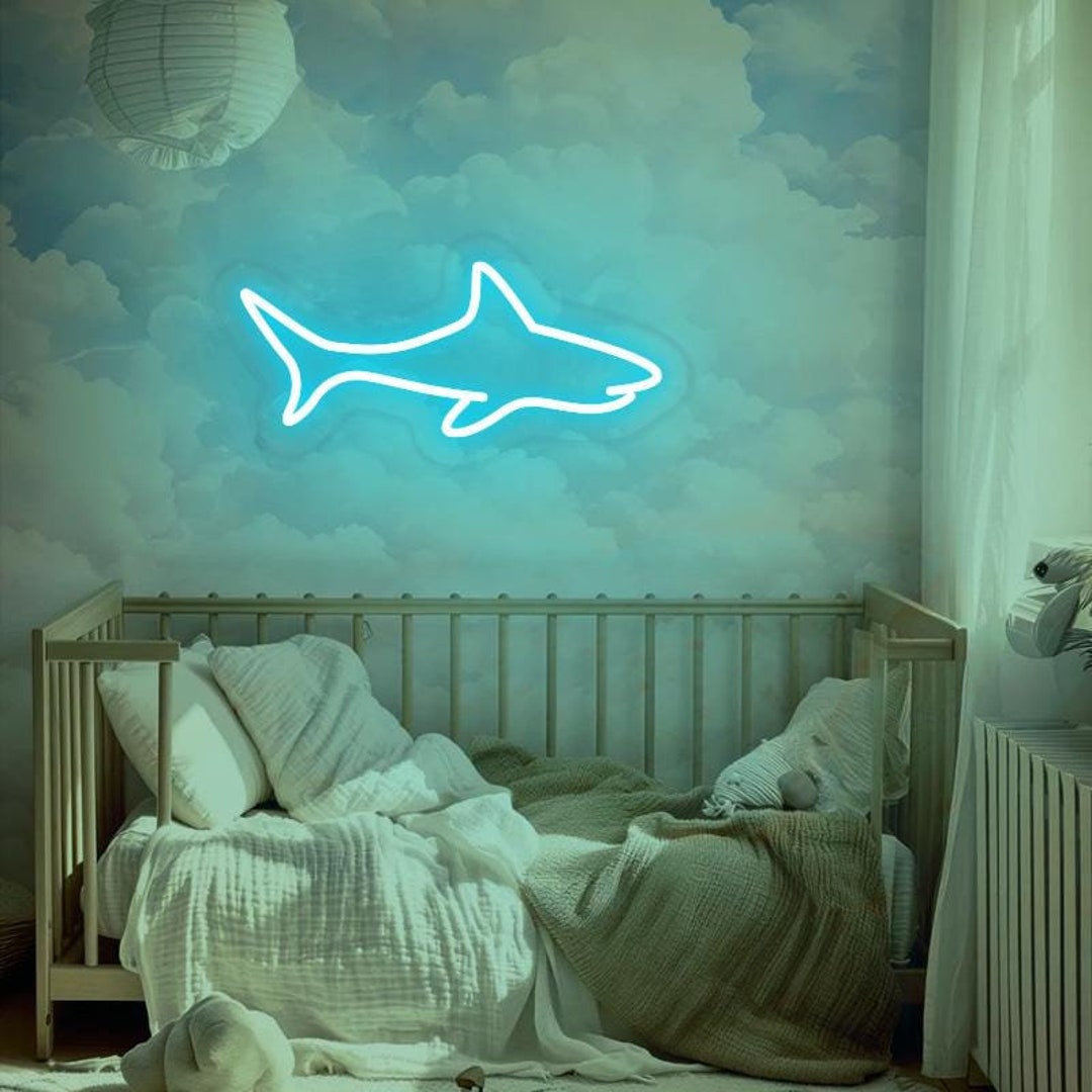 Shark Neon Sign, Shark Wall Decor, Shark Lover Gift, Animal Neon Sign ...