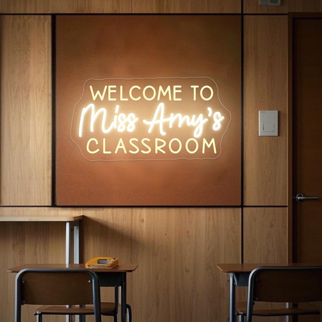 Personalized Teacher Name Neon Sign: LED Classroom Decor - Etsy