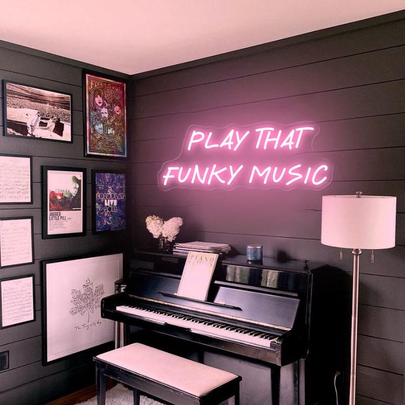 Play That Funky Music Neon Sign: Retro 70s Music Decor - Etsy
