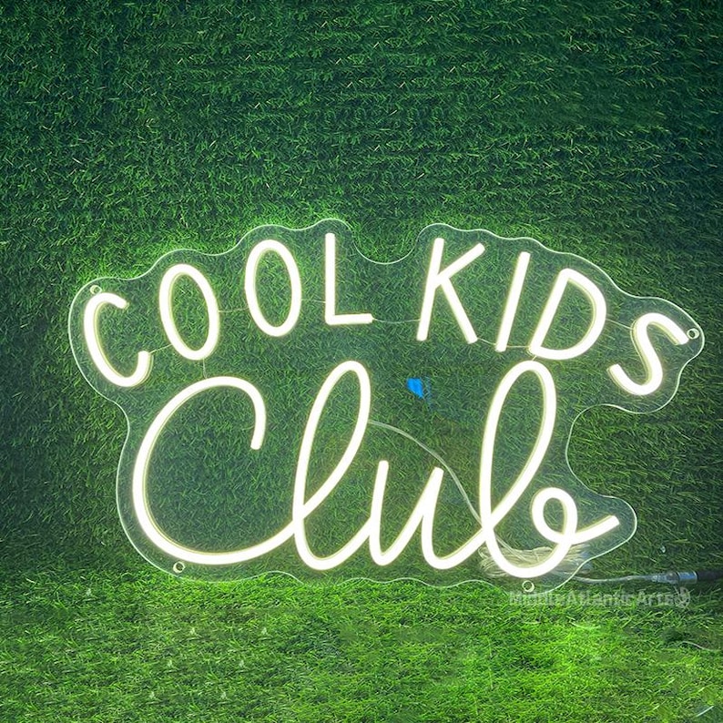 Cool Kids Club Neon Sign, Kids Room Wall Art, Kids Club Wall Sign ...