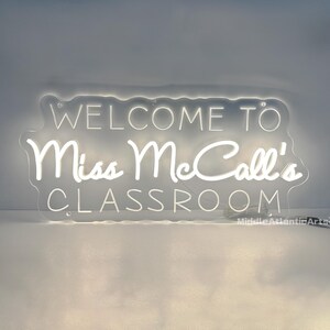 Personalized Teacher Name Neon Sign: LED Classroom Decor - Etsy