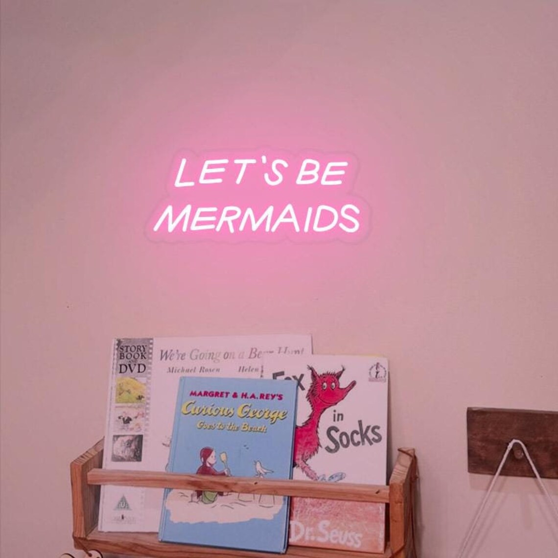 Let's Be Mermaids Neon Sign, Mermaid Wall Art, Modern Kids Room Decor ...