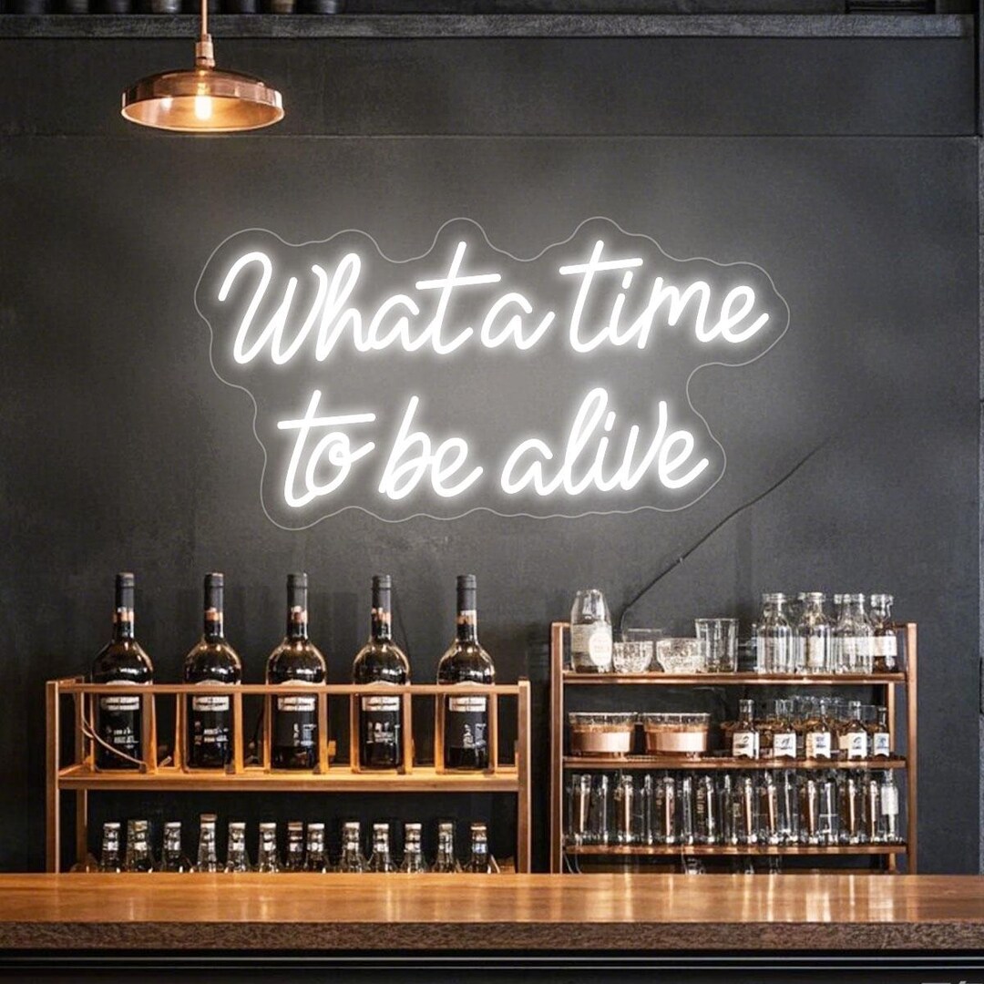 What a Time to Be Alive Sign, Retro Neon Wall Sign, Aesthetic Apartment ...