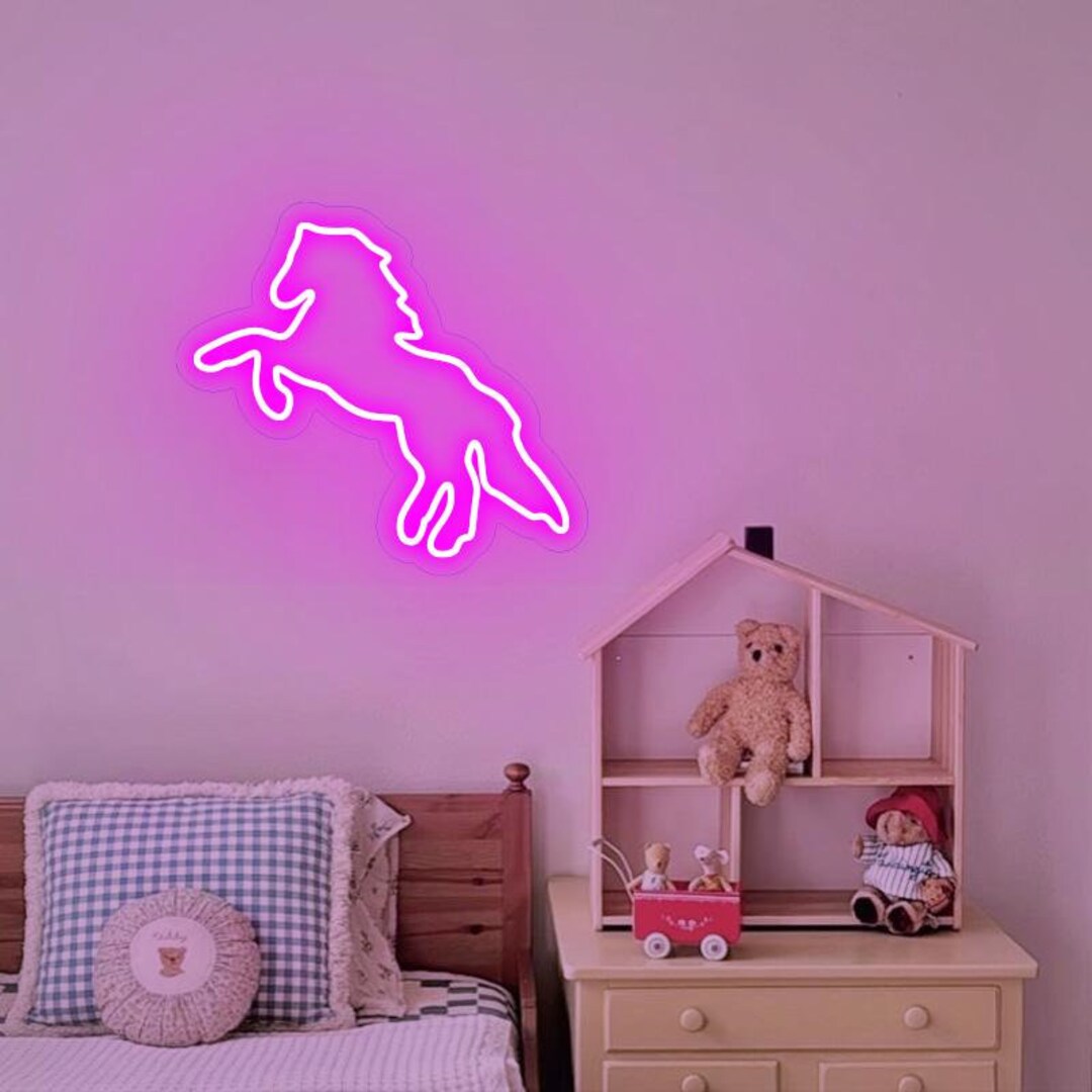 Horse Neon Sign, Pegasus Neon Sign, Custom Animal Sign, Nursery Room ...