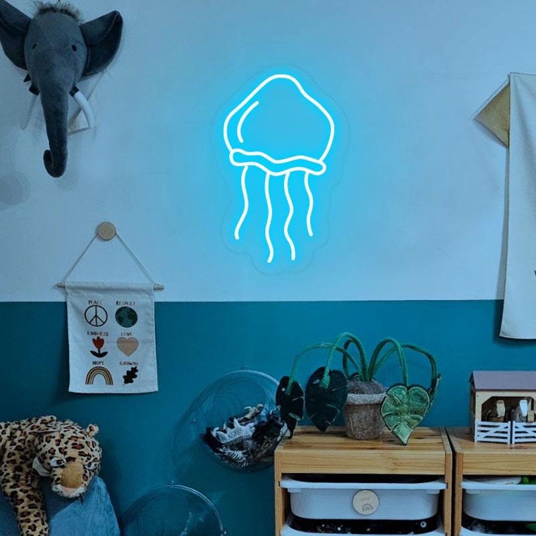 Jellyfish Neon Sign, Jellyfish Decor, Sea-themed Decor, Aquarium Decor ...