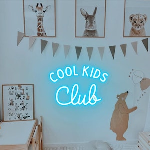 Cool Kids Club Neon Sign, Kids Room Wall Art, Kids Club Wall Sign ...