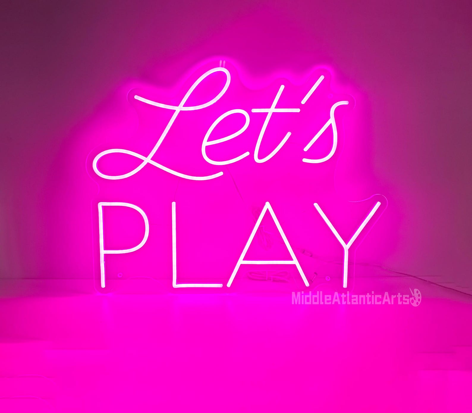 Let's Play Neon Sign, Playroom Wall Decor, Nursery Wall Art, Play Wall ...
