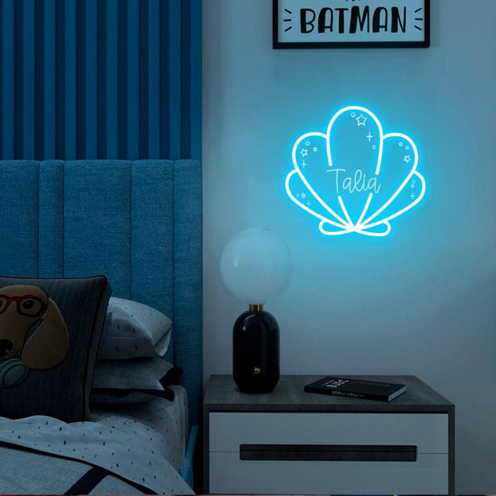 Custom Name Shell Neon Sign, Shell Shape Neon Light, Personalized Shell ...