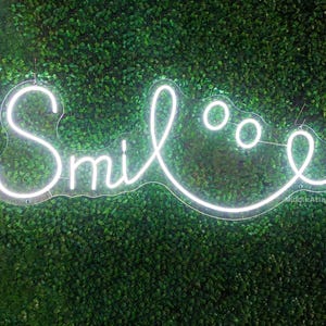 Smile Letter Neon Sign, Smile Led Sign, Smile Light Gift, Kids Room ...