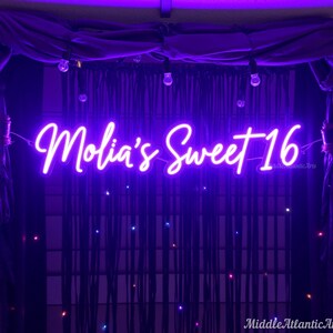 Custom Name Sweet 16 Neon Sign, Personalized Sweet 16 Sign, Birthday ...