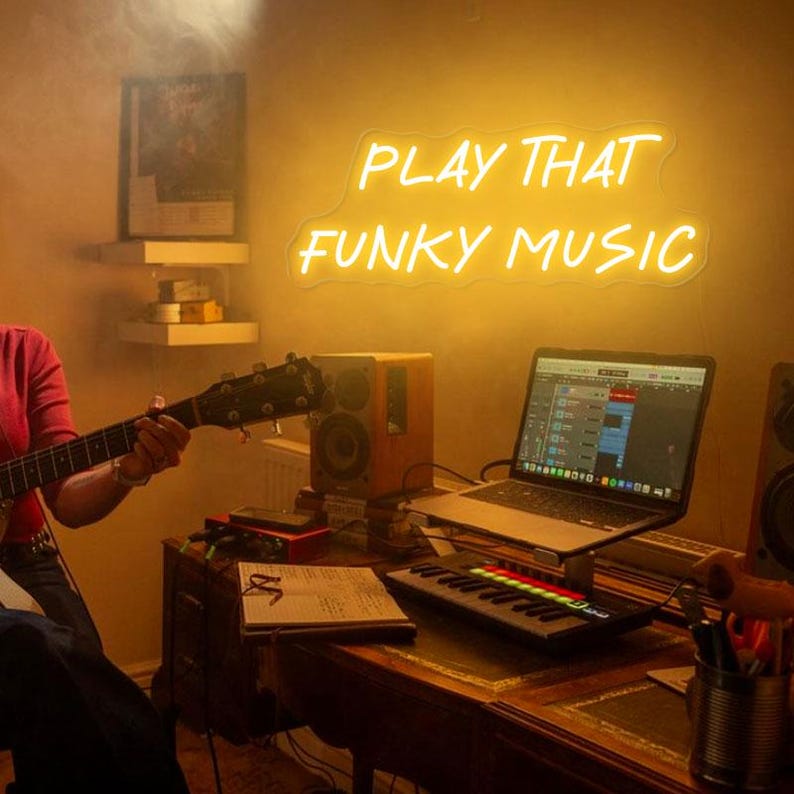Play That Funky Music Neon Sign: Retro 70s Music Decor - Etsy