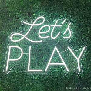 Let's Play Neon Sign, Playroom Wall Decor, Nursery Wall Art, Play Wall ...