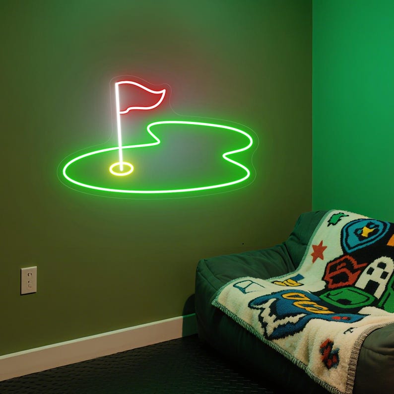 Custom Golf Course Name Neon Sign, Golf Club Wall Light, Man Cave Golf ...