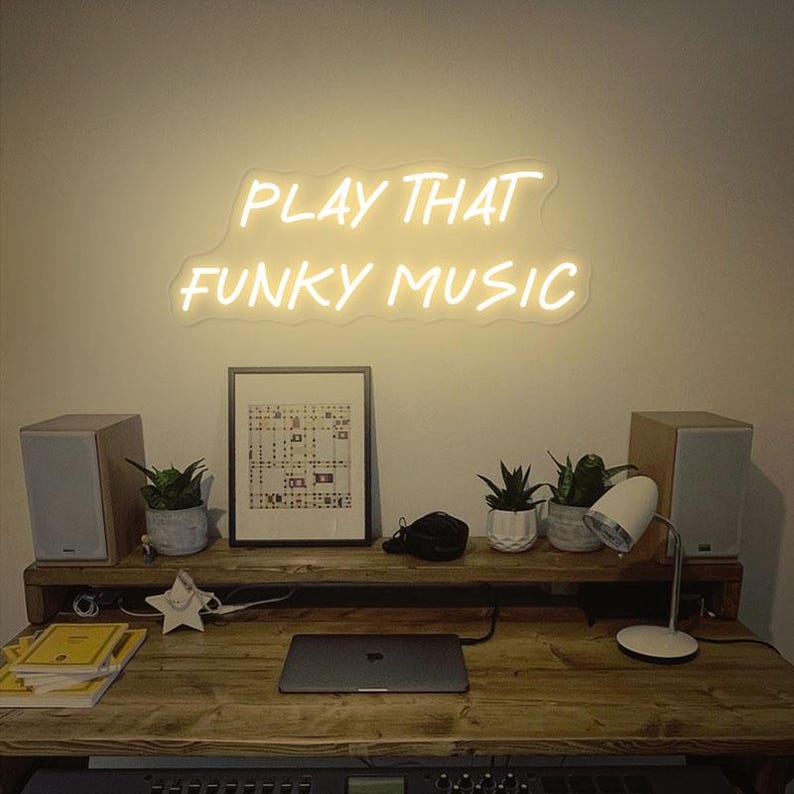 Play That Funky Music Neon Sign: Retro 70s Music Decor - Etsy