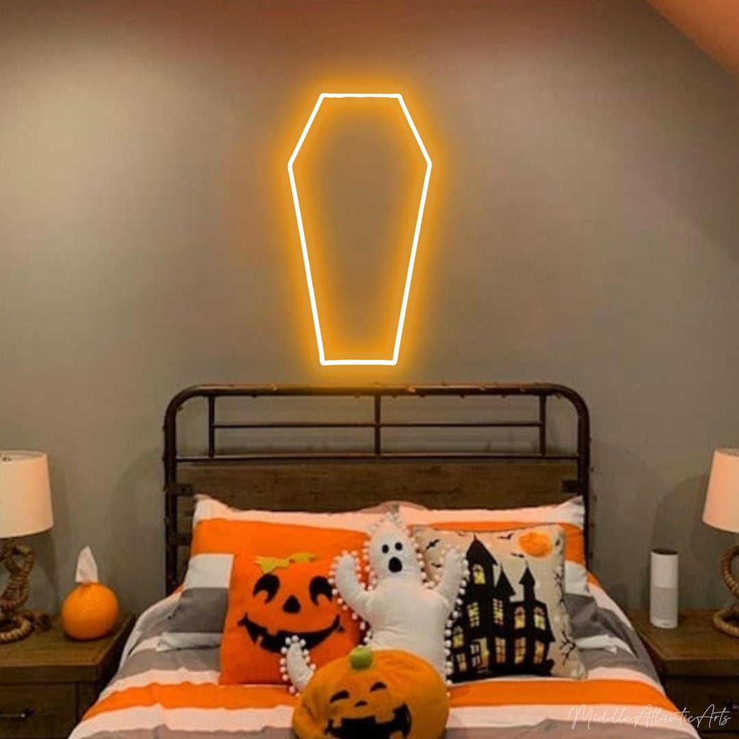 Coffin Neon Sign: Gothic Room Decor, Spooky LED Wall Light - Etsy