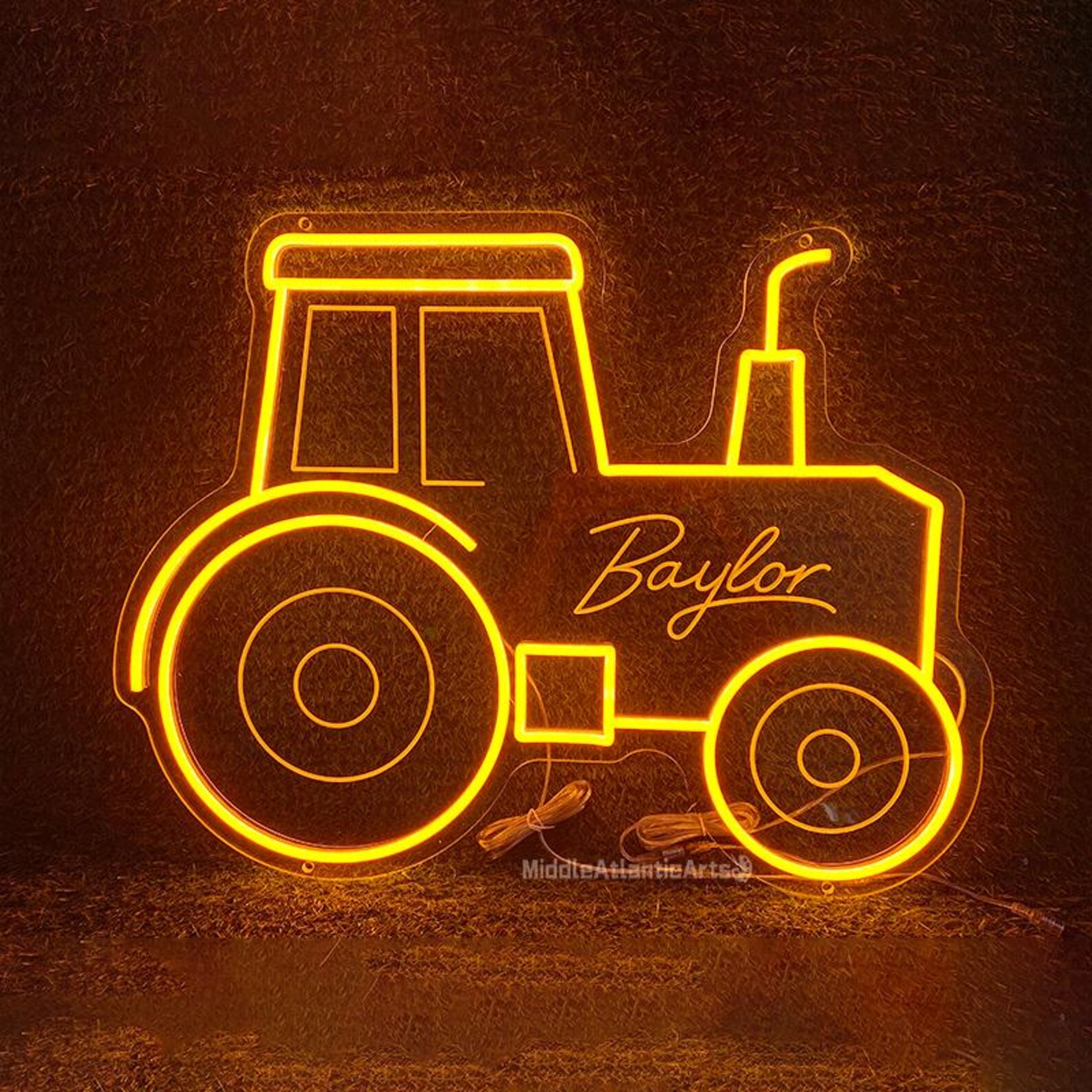 Custom Digger Name Sign – Boys Room Decor, Kids Construction Wall Light ...