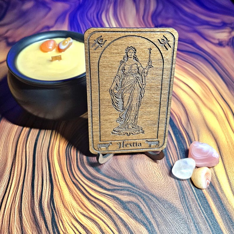 Hestia Deity Altar Card, Hestia Altar Decor, Hearth Goddess Card, Deity ...