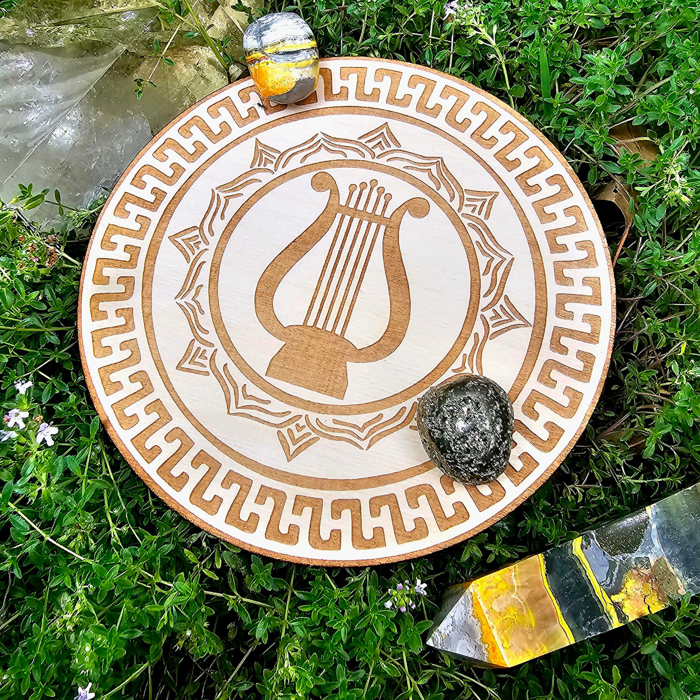 Apollo Wooden Crystal Grid Board, Sun Crystal Grid, Phoebus Apollo ...
