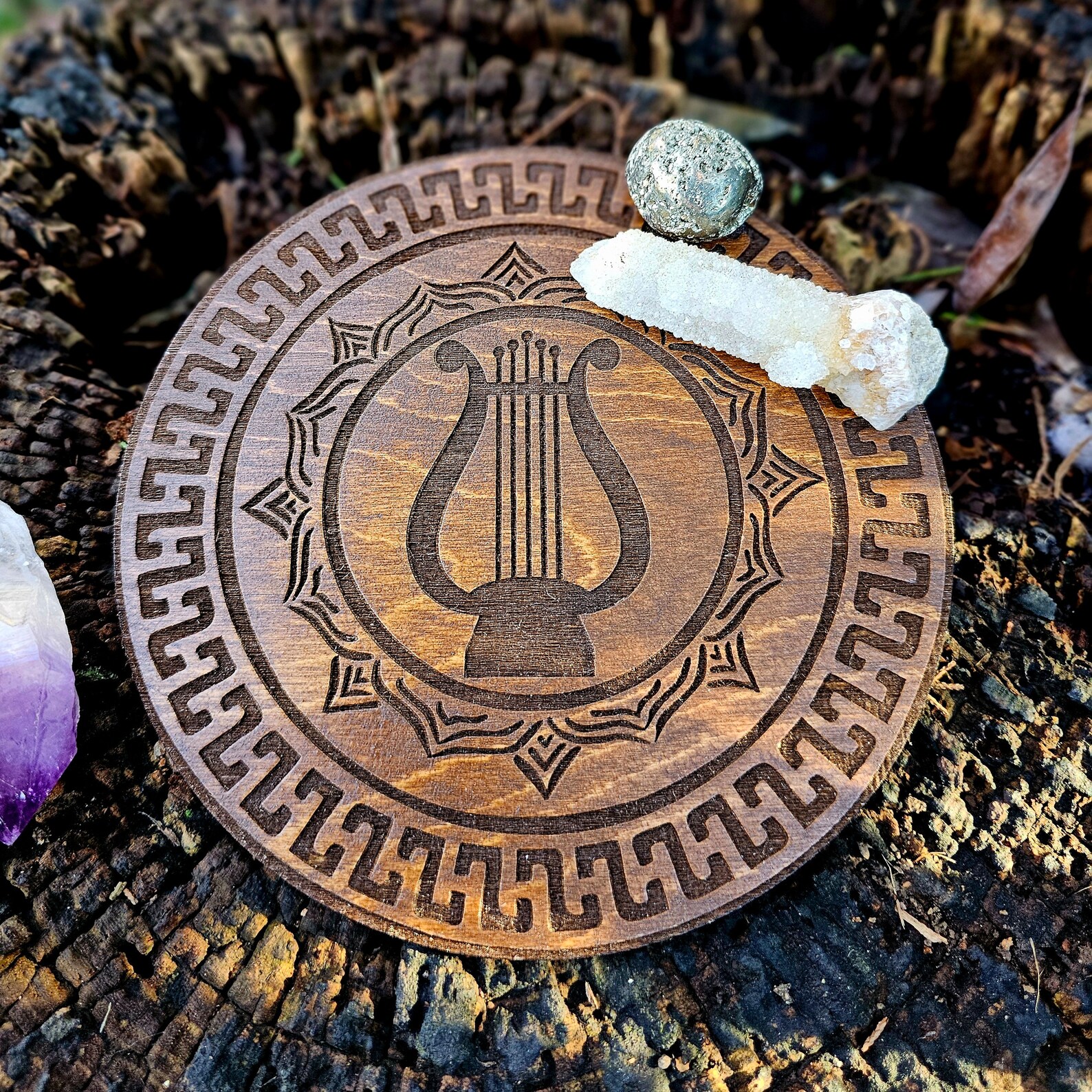 Apollo Wooden Crystal Grid Board, Sun Crystal Grid, Phoebus Apollo ...