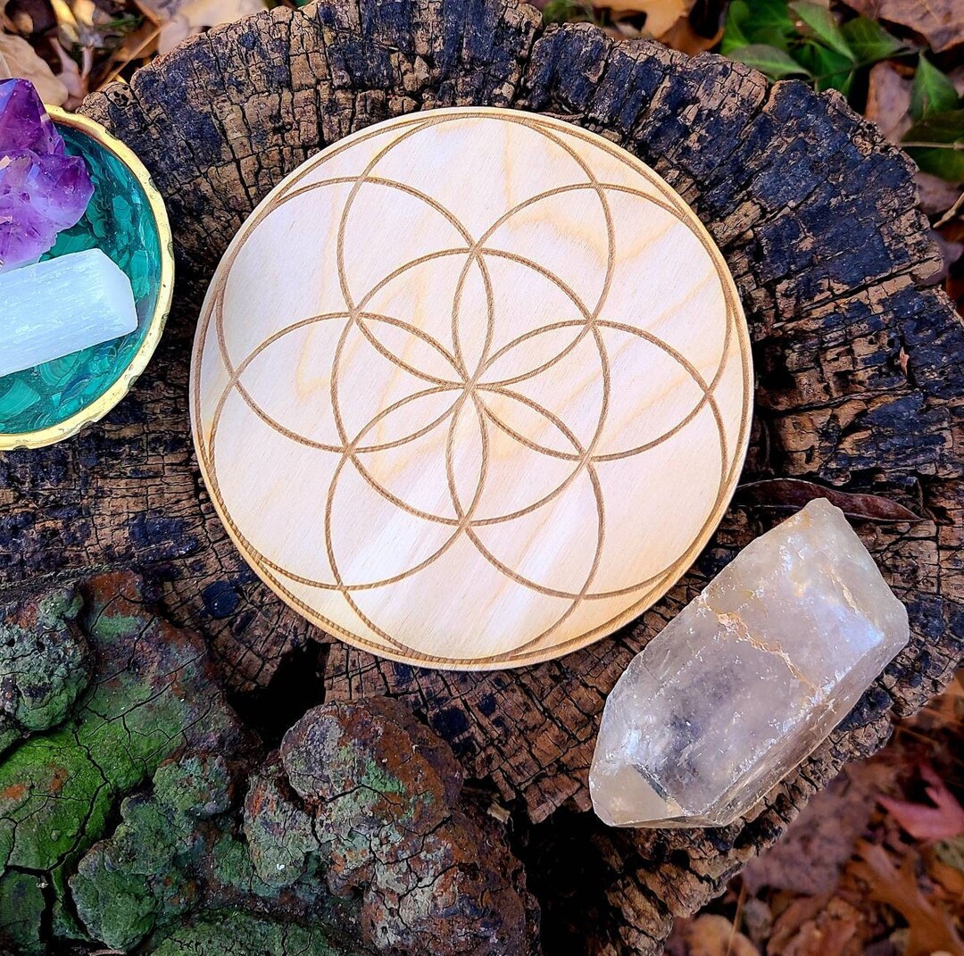 6" Seed of Life Crystal Grid Board, Sacred Geometry Decor, Seed of Life ...