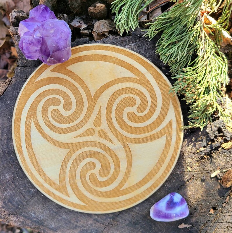 6 Celtic Triskelion Crystal Grid Board Lasercut Birch - Etsy